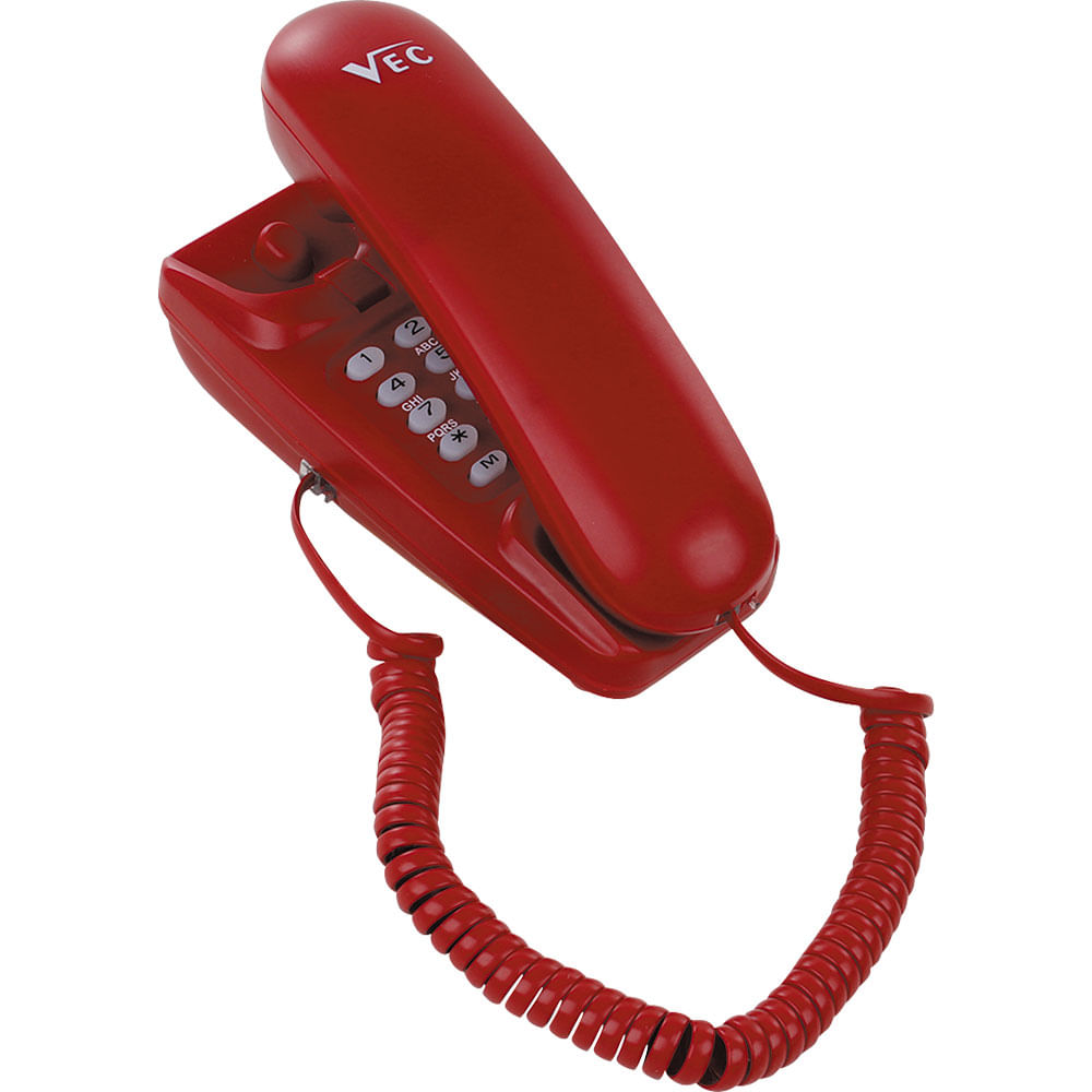Telefone Gôndola com Bloqueador Teleji KXT-3026X Vermelho - Casa e Video