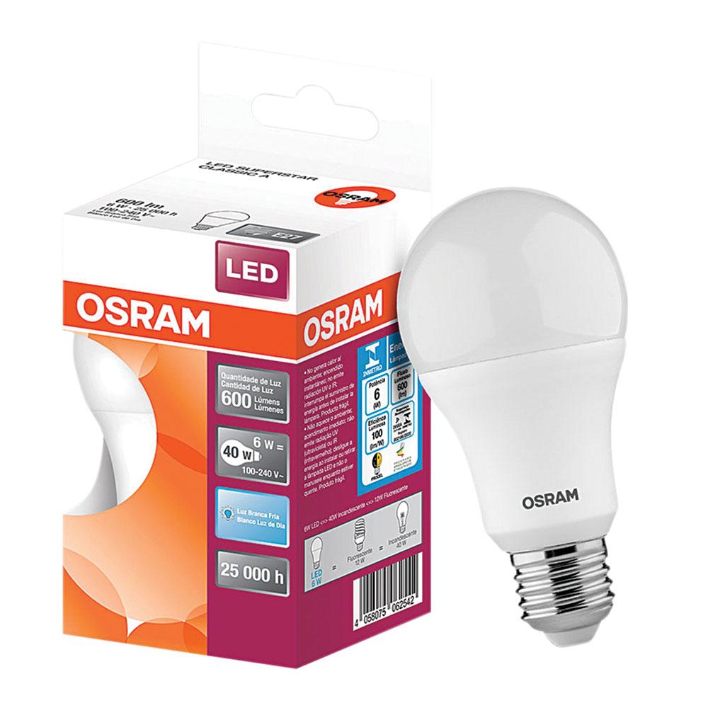 Lâmpada Led 6W Osram Bivolt Branca - Casa e Video